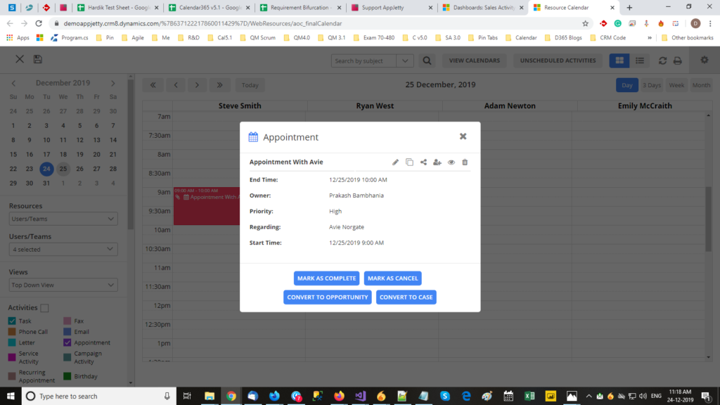 How to Manage Activities with Dynamics Calendar - AppJetty Blog