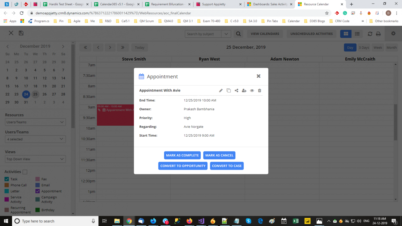 How to Manage Activities with Dynamics Calendar - AppJetty Blog