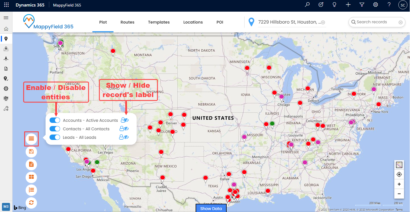 How To Perform Quick Action For A Specific Record From The Map Using Dynamics Crm Map
