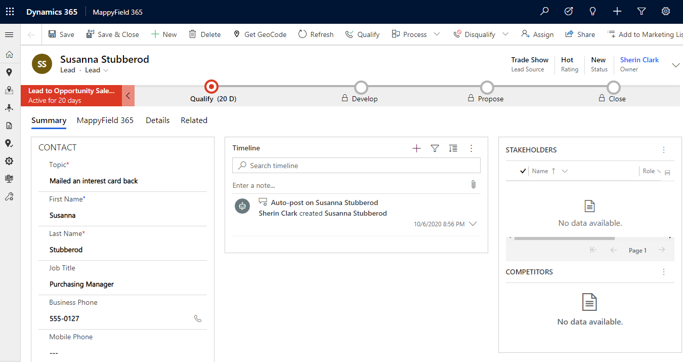 How To Perform Quick Action For A Specific Record From The Map Using Dynamics Crm Map