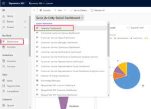 Add the Activity Calendar of Calendar 365 in the Dynamics Dashboard ...