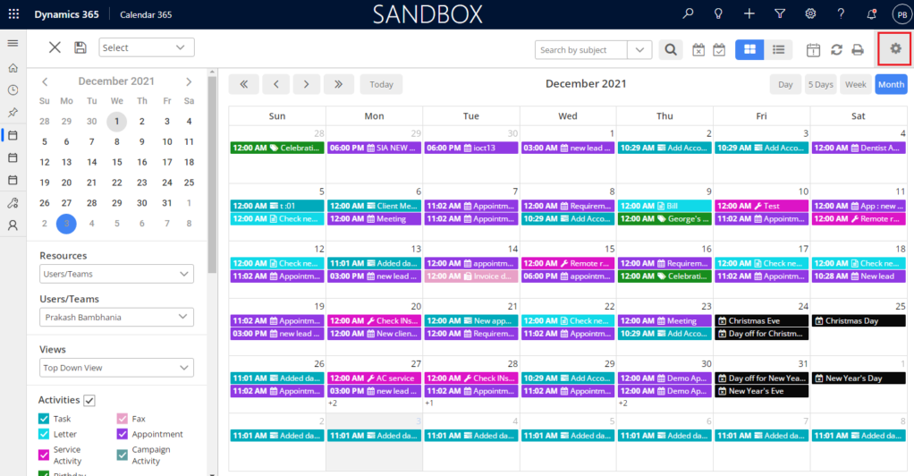 Configure Entity Calendar in Dynamics 365 Custom Plugin